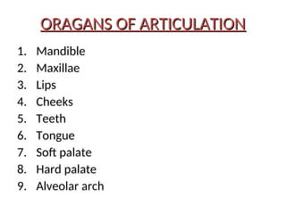 articuLATORY SYSTEM, Speech articulation | PPT