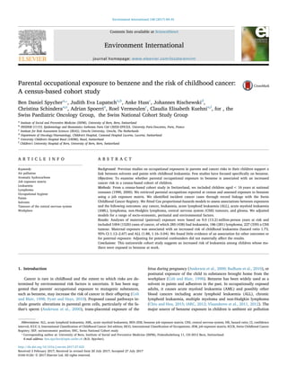 Parental occupational exposure to benzene and the risk of childhood cancer: A census-based ...