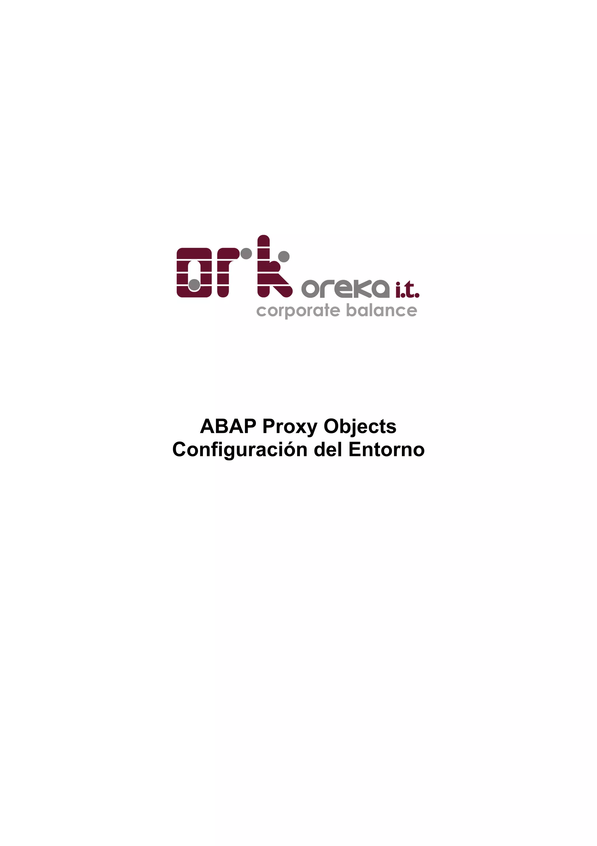 SAP ABAP Proxy Objects: Configuración del entorno | PDF