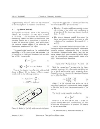PID control dynamics of a robotic arm manipulator with two degrees of ...