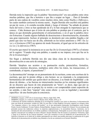 DERRIDA: DECONSTRUCCIÓN, DIFFÉRANCE Y DISEMINACIÓN DR. ADOLFO VASQUEZ ...