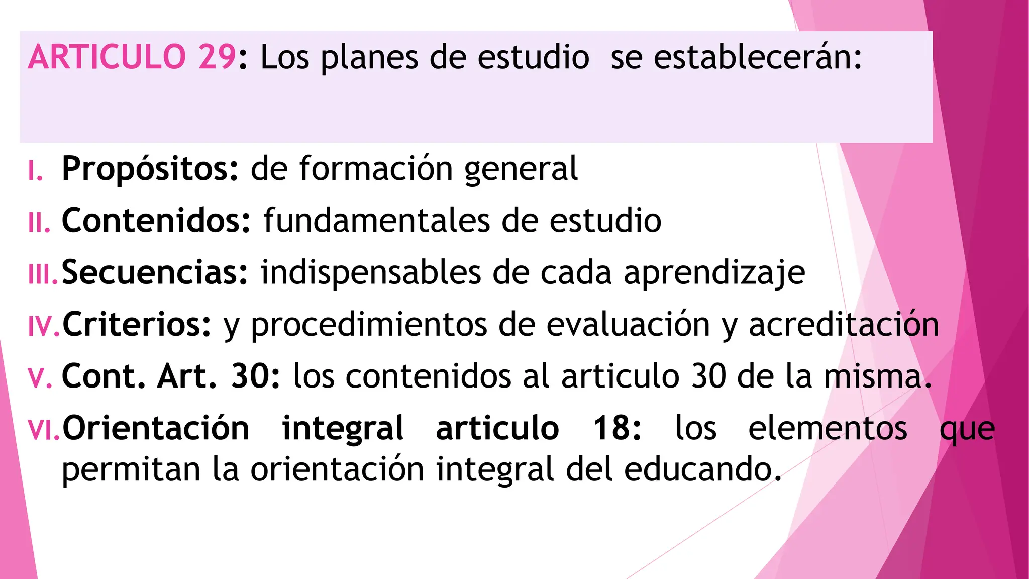 ARTICULO 29 AL 34 DE LA LEY GENERAL DE EDUCACION | PPT