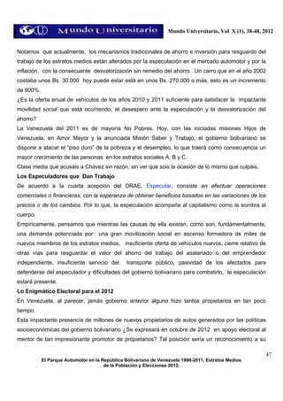 Parque Automotor Venezuela 1990-2011 | PDF
