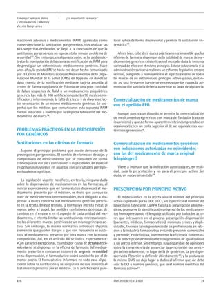 Genéricos:¿son iguales que los medicamentos de marca? | PDF
