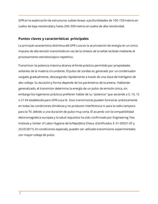 Radar de penetración terrestre de la serie Loza | DOCX