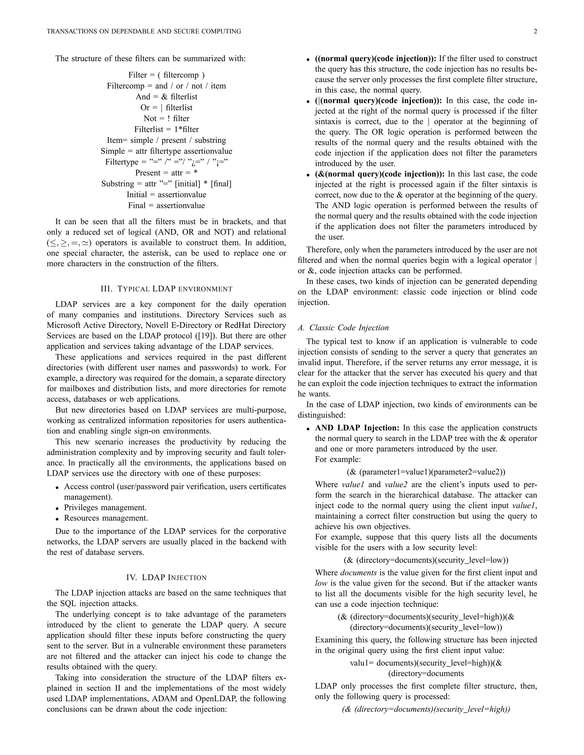 LDAP Injection Techniques | PDF