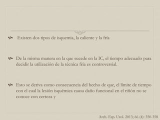 Articulo isquemia para nefrectomia | PPTX