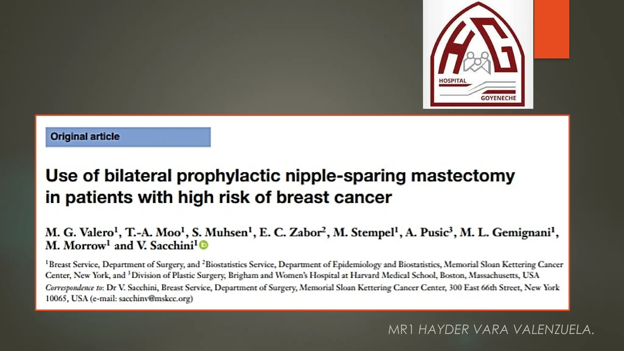 articulo MASTECTOMIA PROFILACTICA 2021.. | PPT