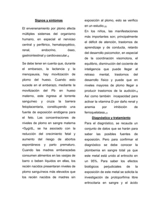 Intoxicación Alimentaria por plomo | PDF