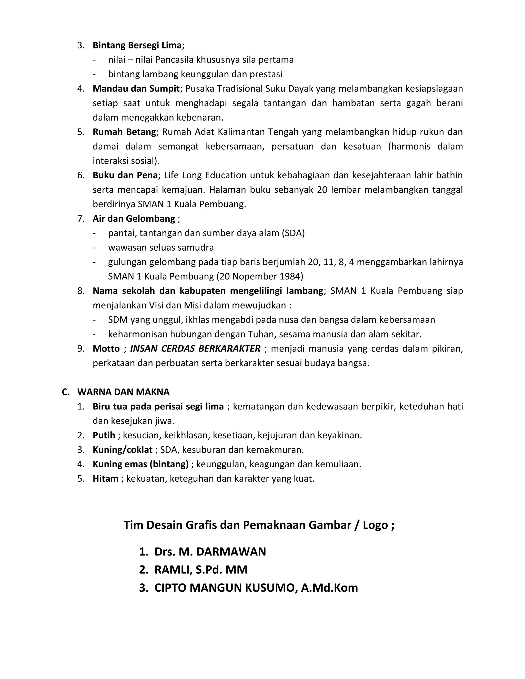 Arti dan lambang sman 1 kuala pembuang | DOCX