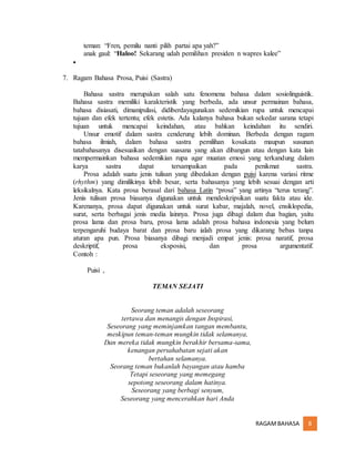 Arti dan ragam bahasa | PDF