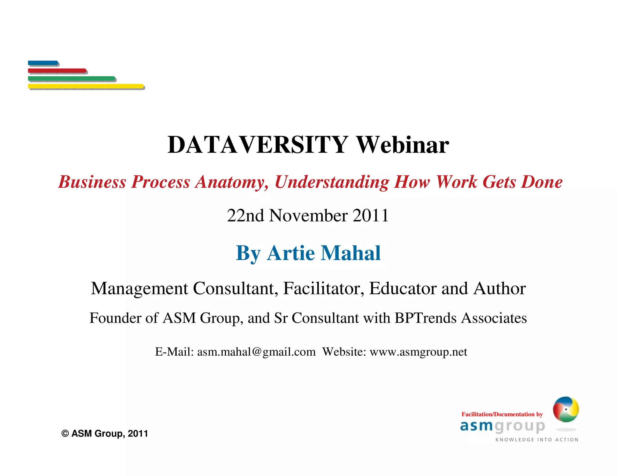 Anatomy of a Business Process - How Work Gets Done | PDF