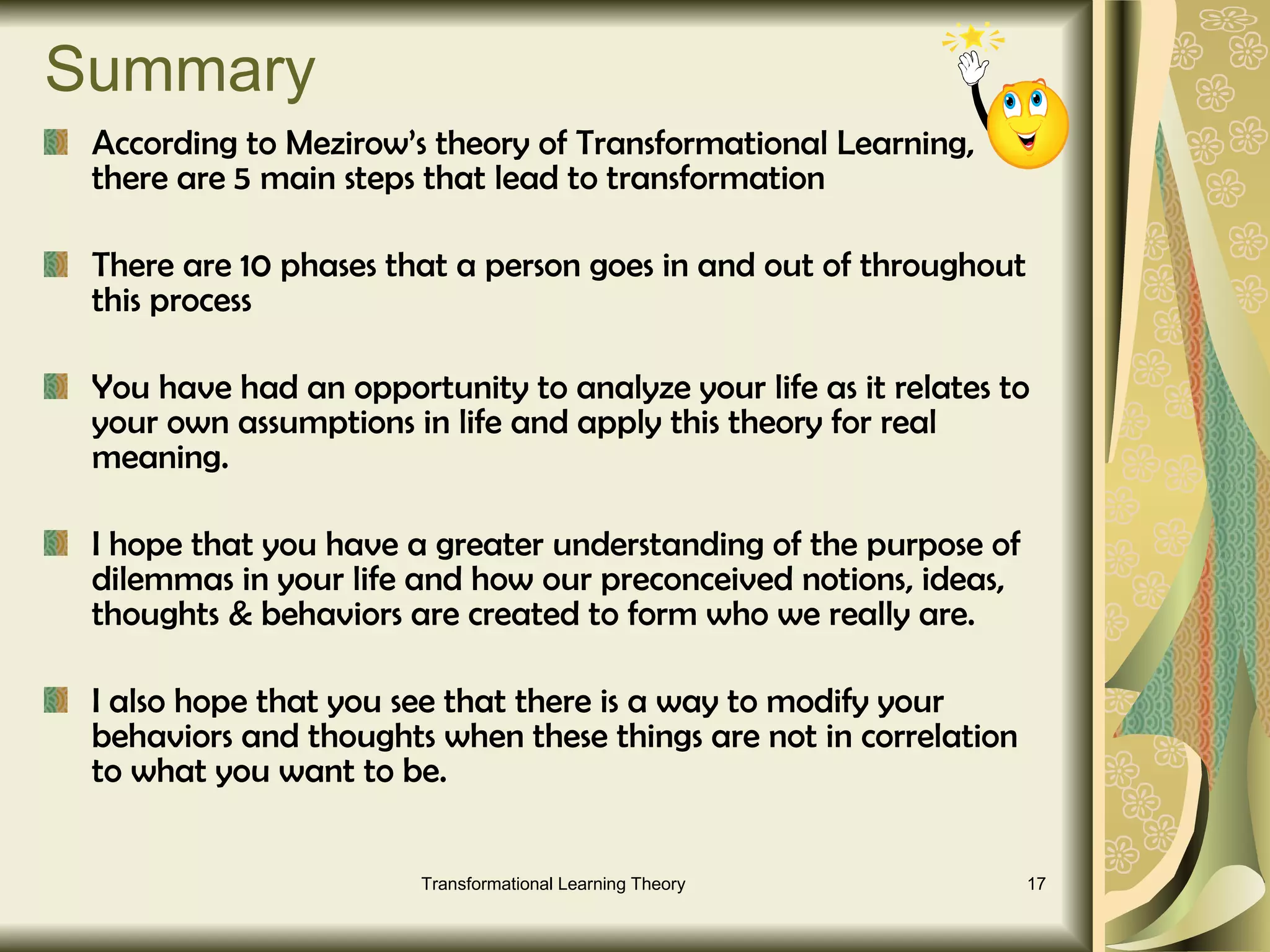Mezirows Theory | PPT