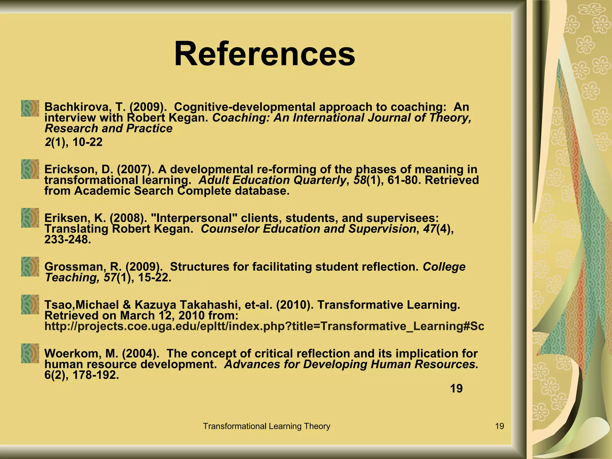 Mezirows Theory | PPT