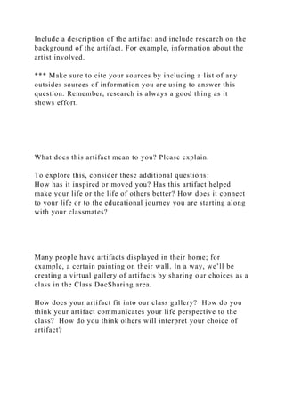 Artifact Analysis WorksheetAn artifact is something made by a hu.docx