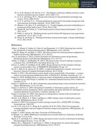 Artifact Evaluation In Information Systems Design-Science Research - A Holistic View | PDF