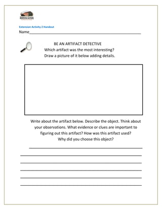 Artifact lesson plan gr. 1a | PDF