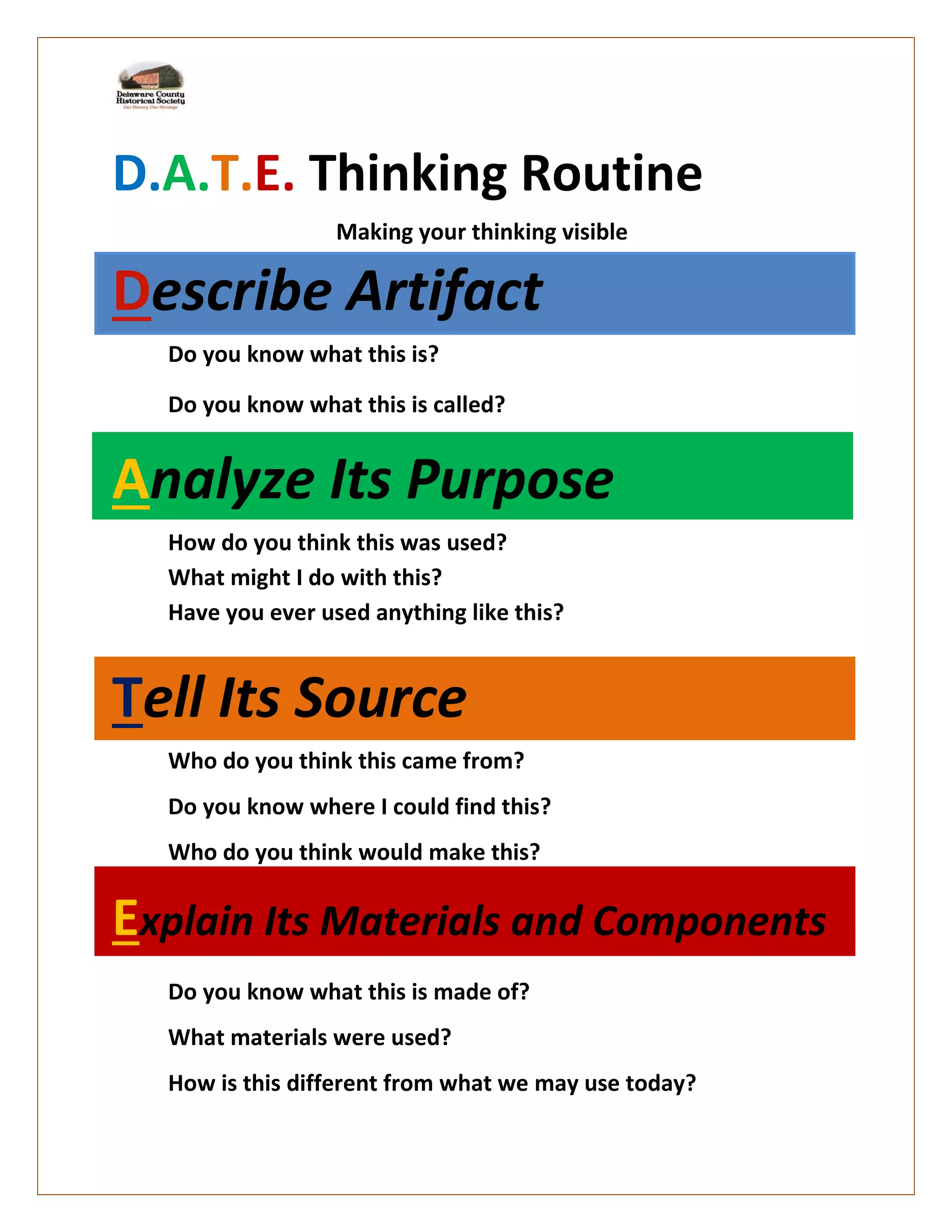 Artifact Lesson Plan Grade 2 | PDF