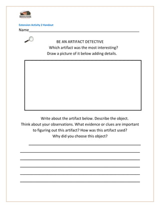 Artifact Lesson Plan Grade 2 | PDF