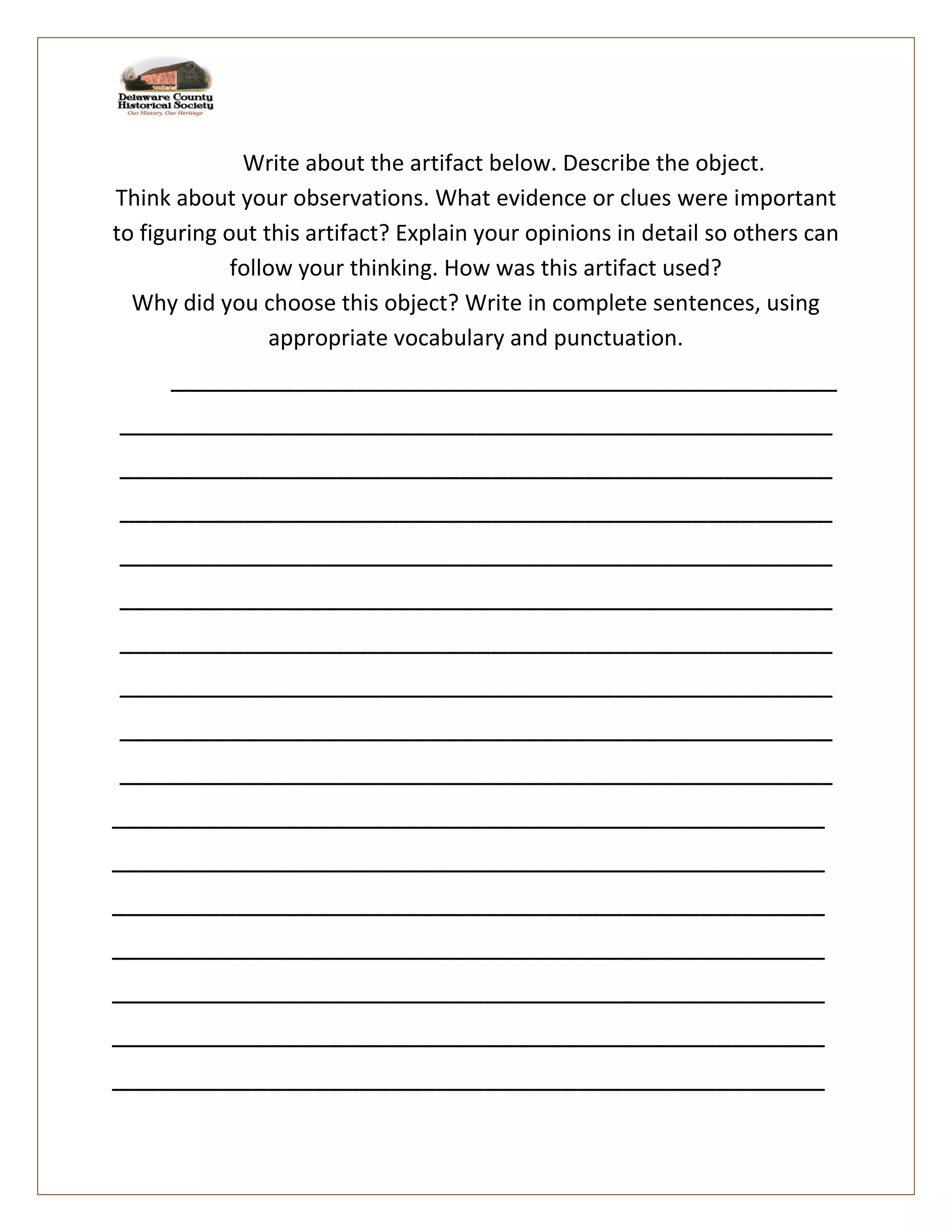 Artifact Lesson Plan Grade 3 | PDF