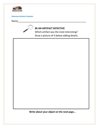Artifact Lesson Plan Grade 3 | PDF