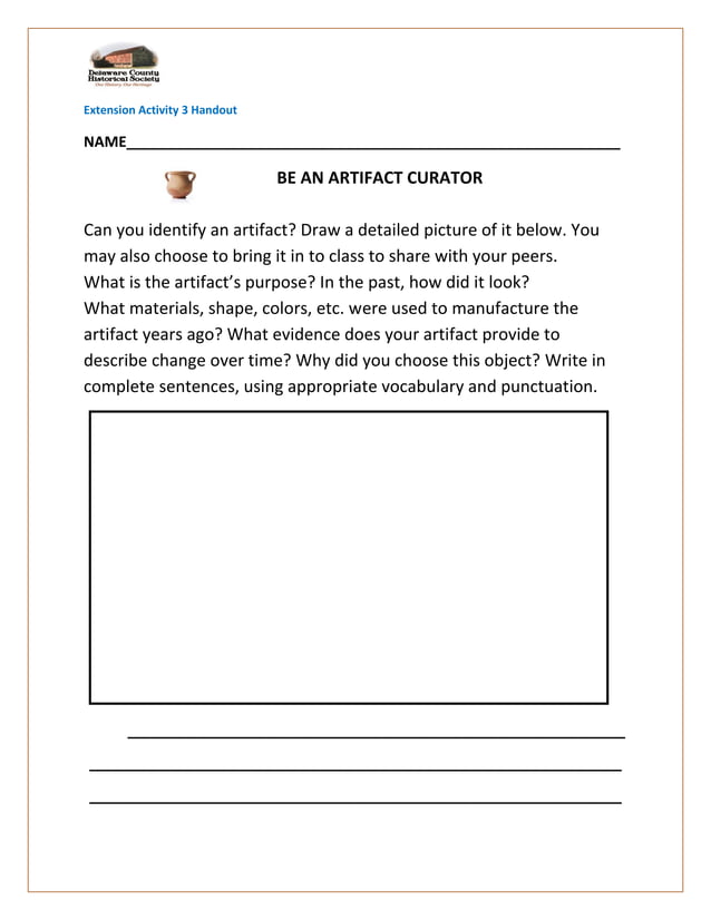 Artifact Lesson Plan Grade 3 | PDF