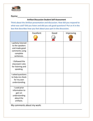 Artifact Lesson Plan Grade 3 | PDF