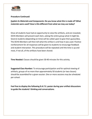 Artifact Lesson Plan Grade 3 | PDF