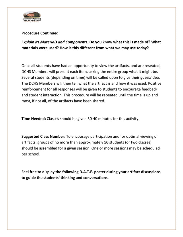 Artifact Lesson Plan Grade 3 | PDF