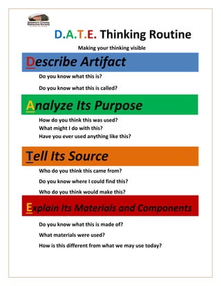 Artifact Lesson Plan Grade 3 | PDF