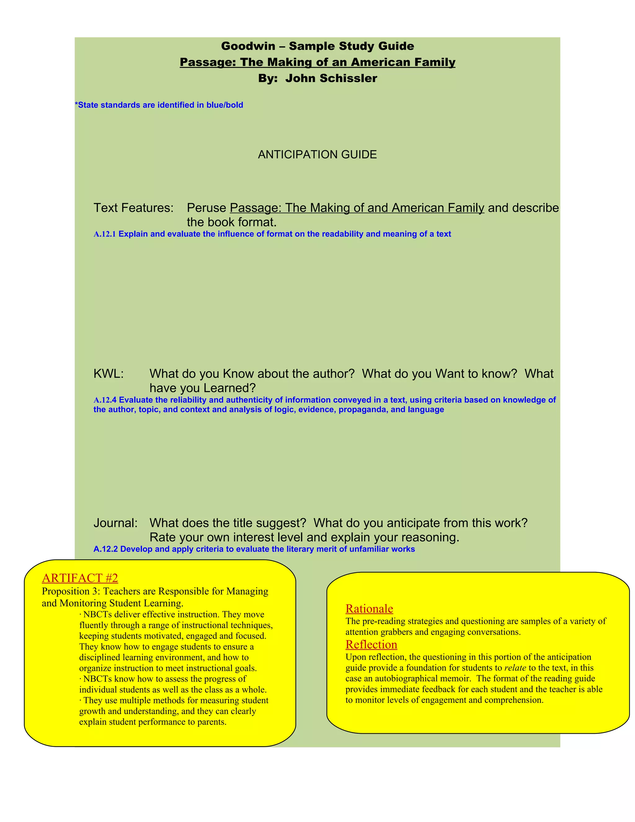 Unit Plan - Comprehensive Literacy | PDF