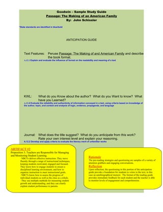 Unit Plan - Comprehensive Literacy | DOC