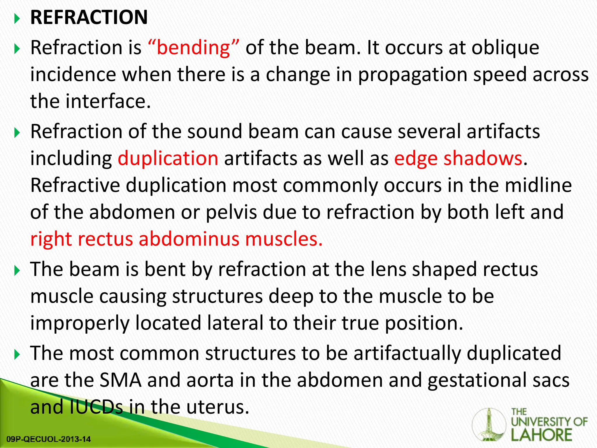 Artifacts in Ultrasound.pptx( by Jalil Hanafi) | PPTX