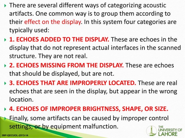 Artifacts in Ultrasound.pptx( by Jalil Hanafi) | PPTX | Digital Audio | Computer Software and ...