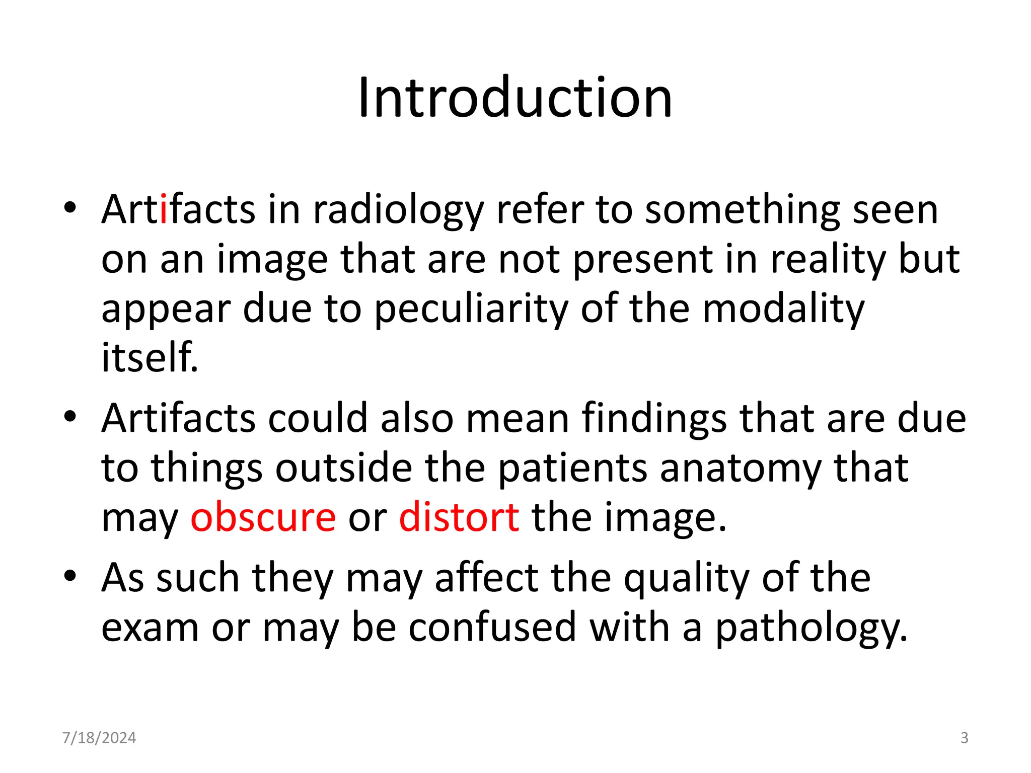 ARTIFACTS IN IMAGING MODALITIES. power ptx | PPTX