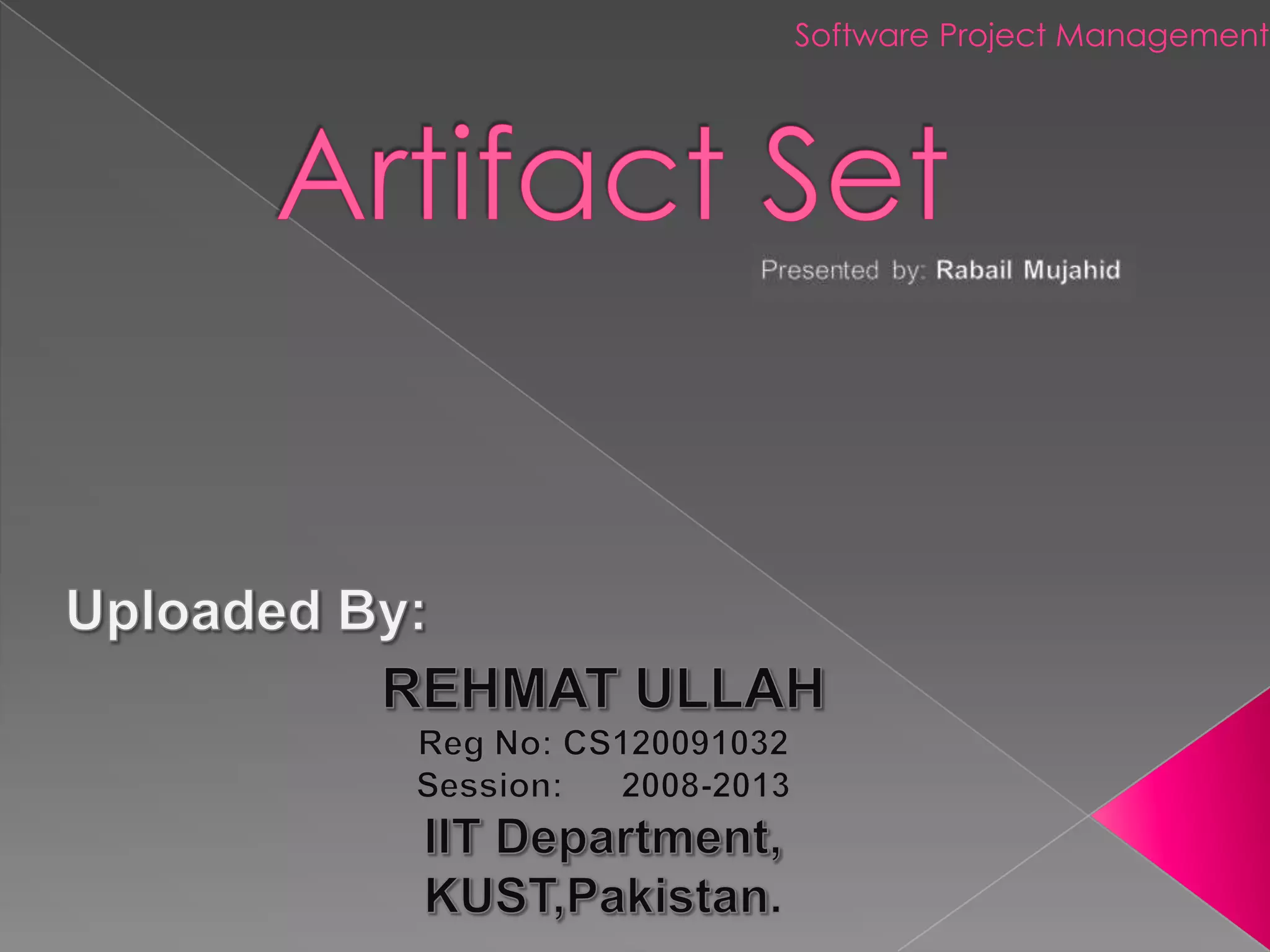 software project management Artifact set(spm) | PPTX