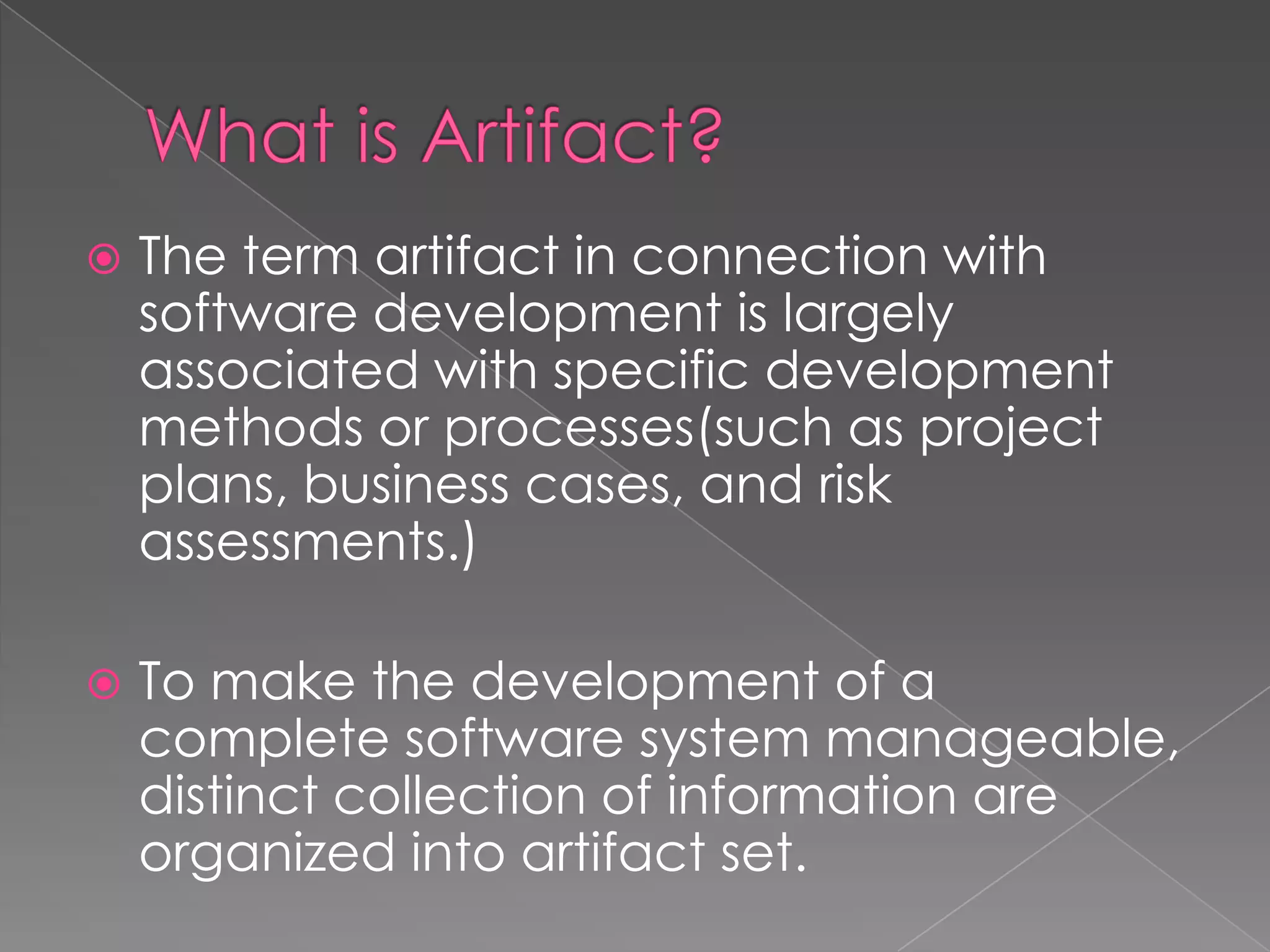 software project management Artifact set(spm) | PPTX | Programming ...