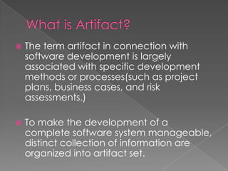 software project management Artifact set(spm) | PPTX