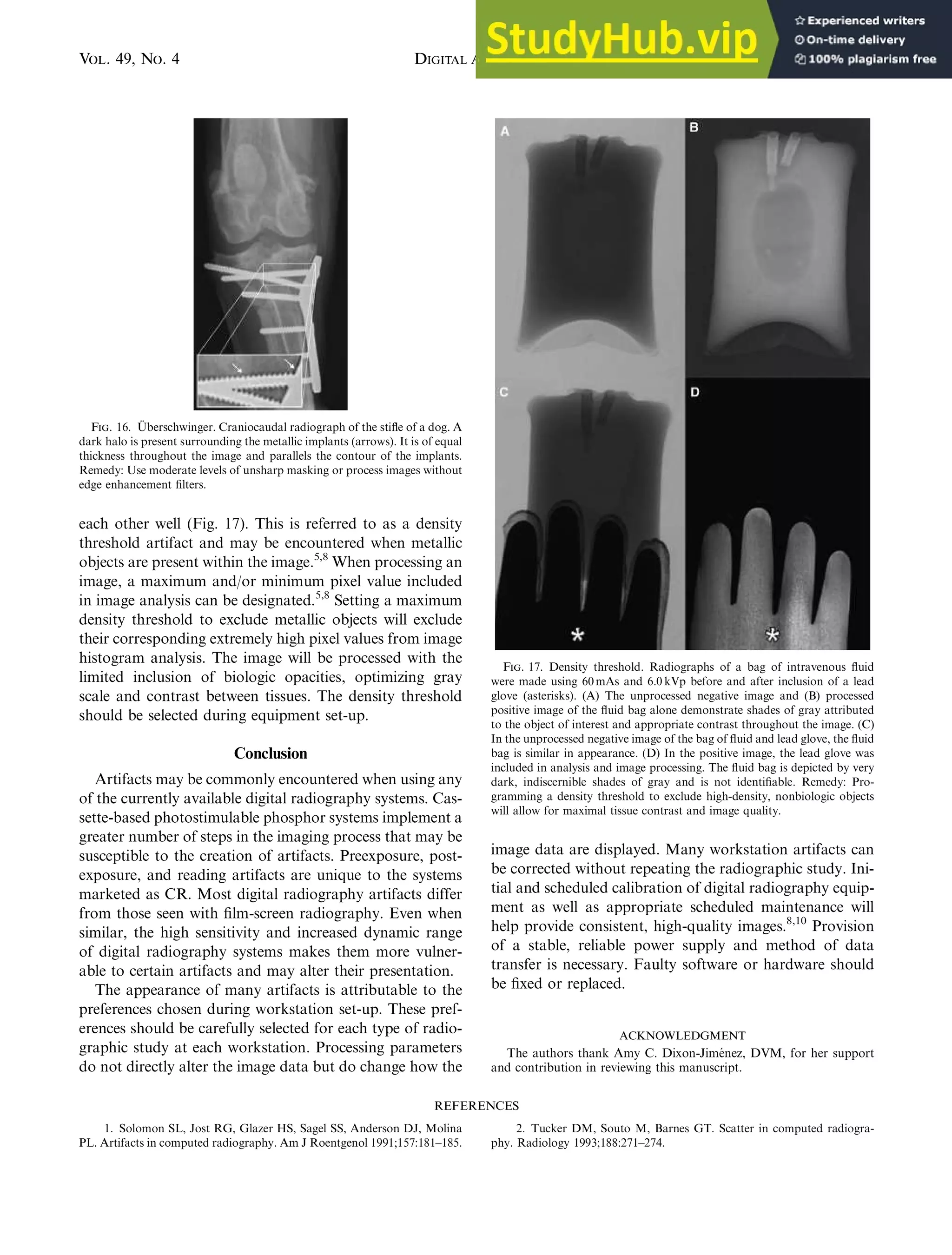 Artifacts In Digital Radiography | PDF