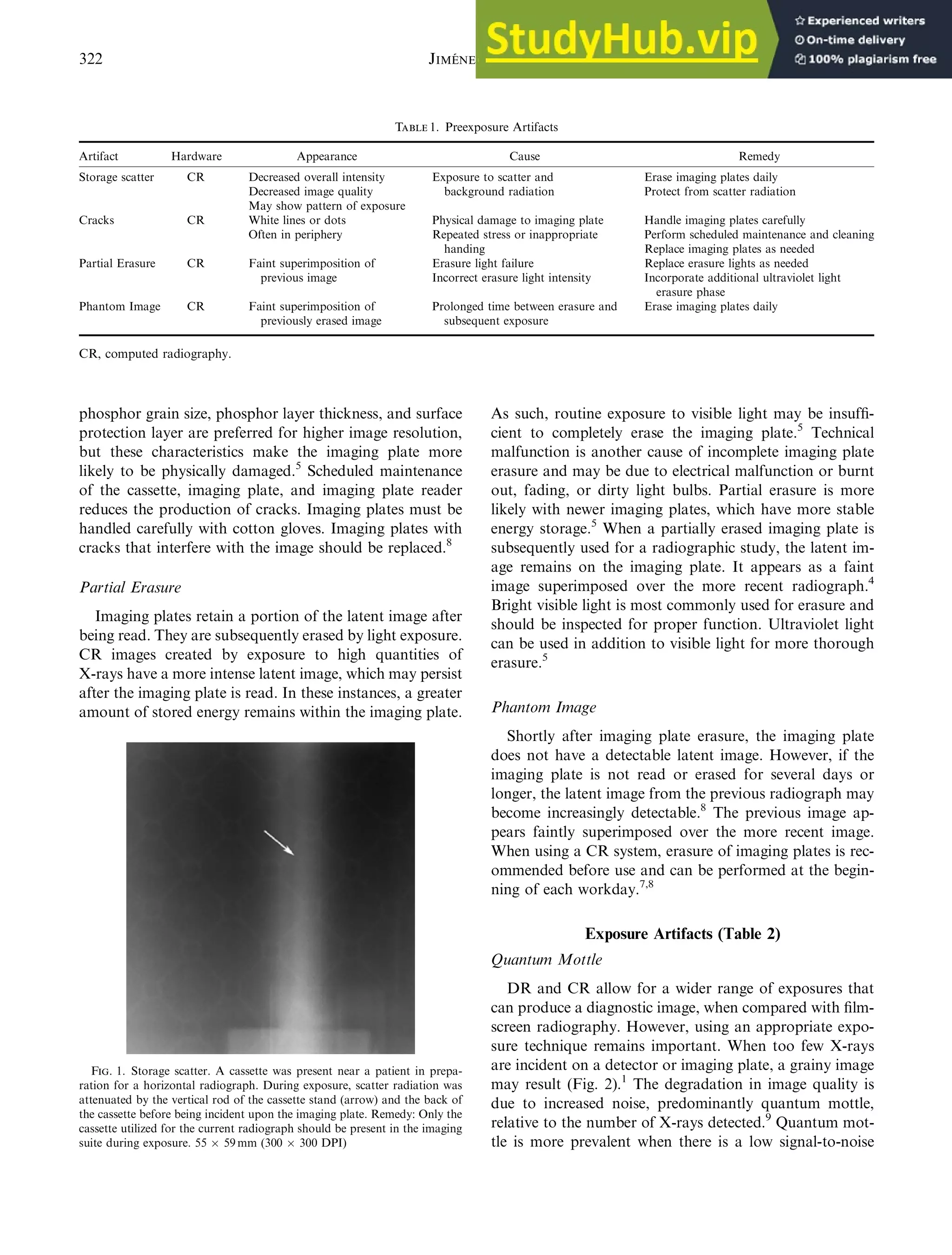 Artifacts In Digital Radiography | PDF