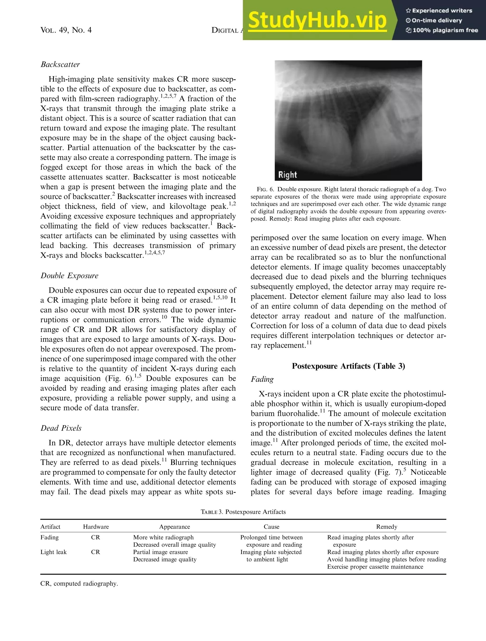 Artifacts In Digital Radiography | PDF