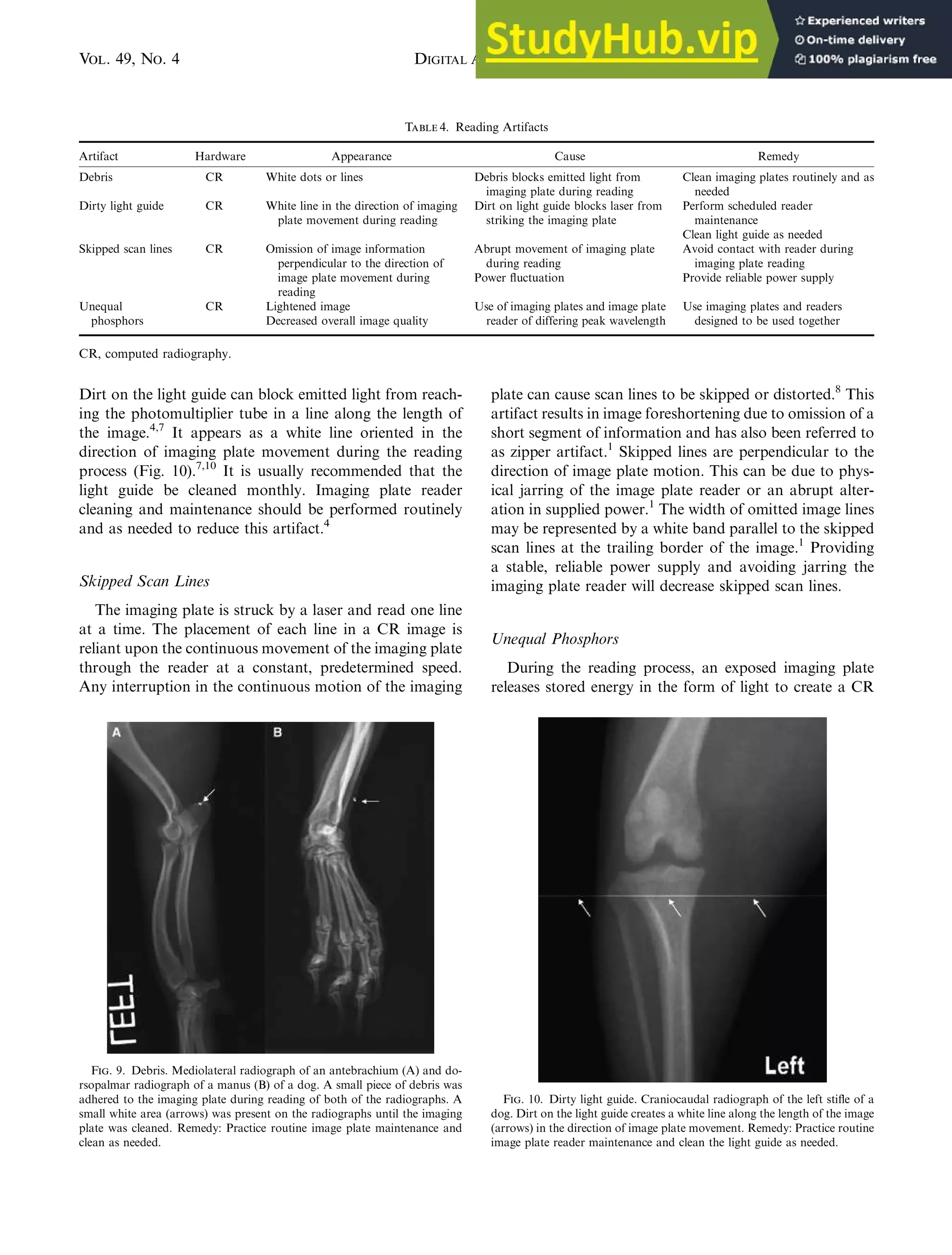 Artifacts In Digital Radiography | PDF