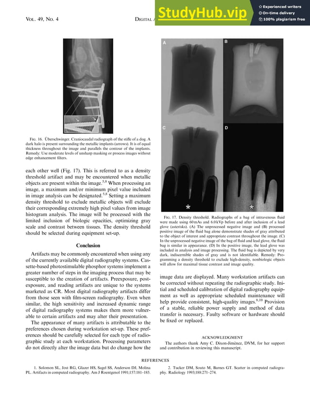 Artifacts In Digital Radiography | PDF