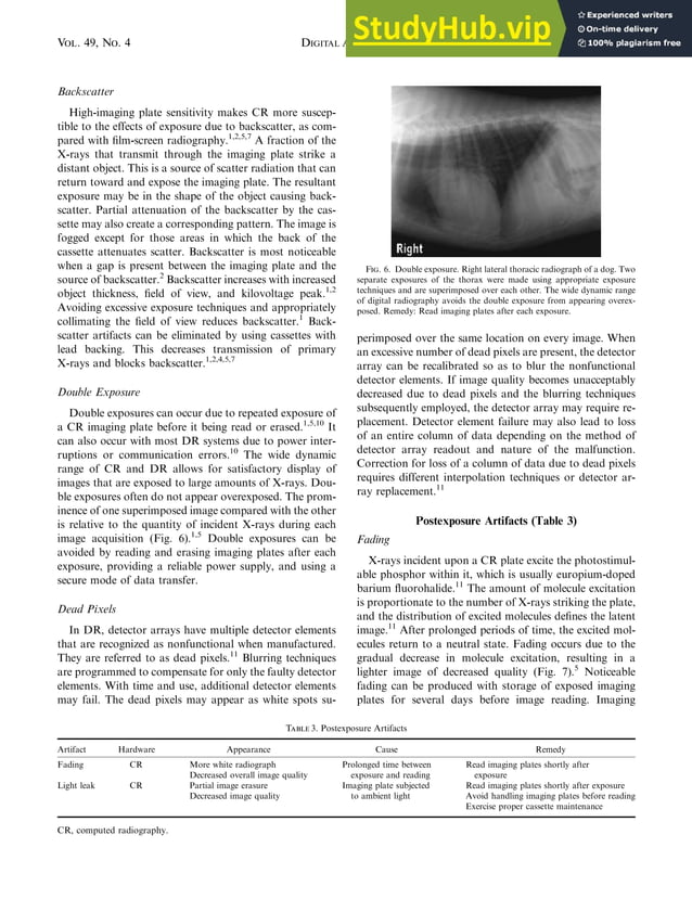 Artifacts In Digital Radiography | PDF