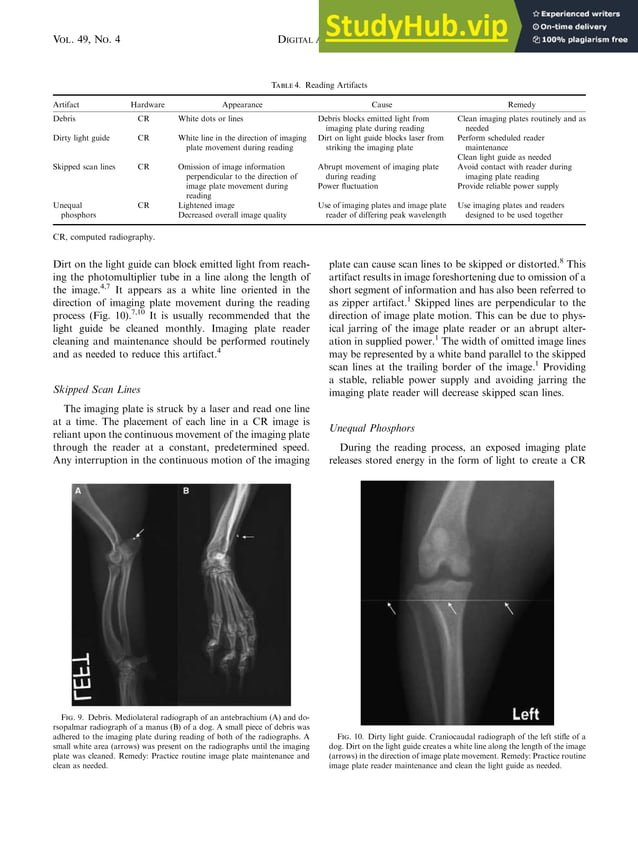 Artifacts In Digital Radiography | PDF