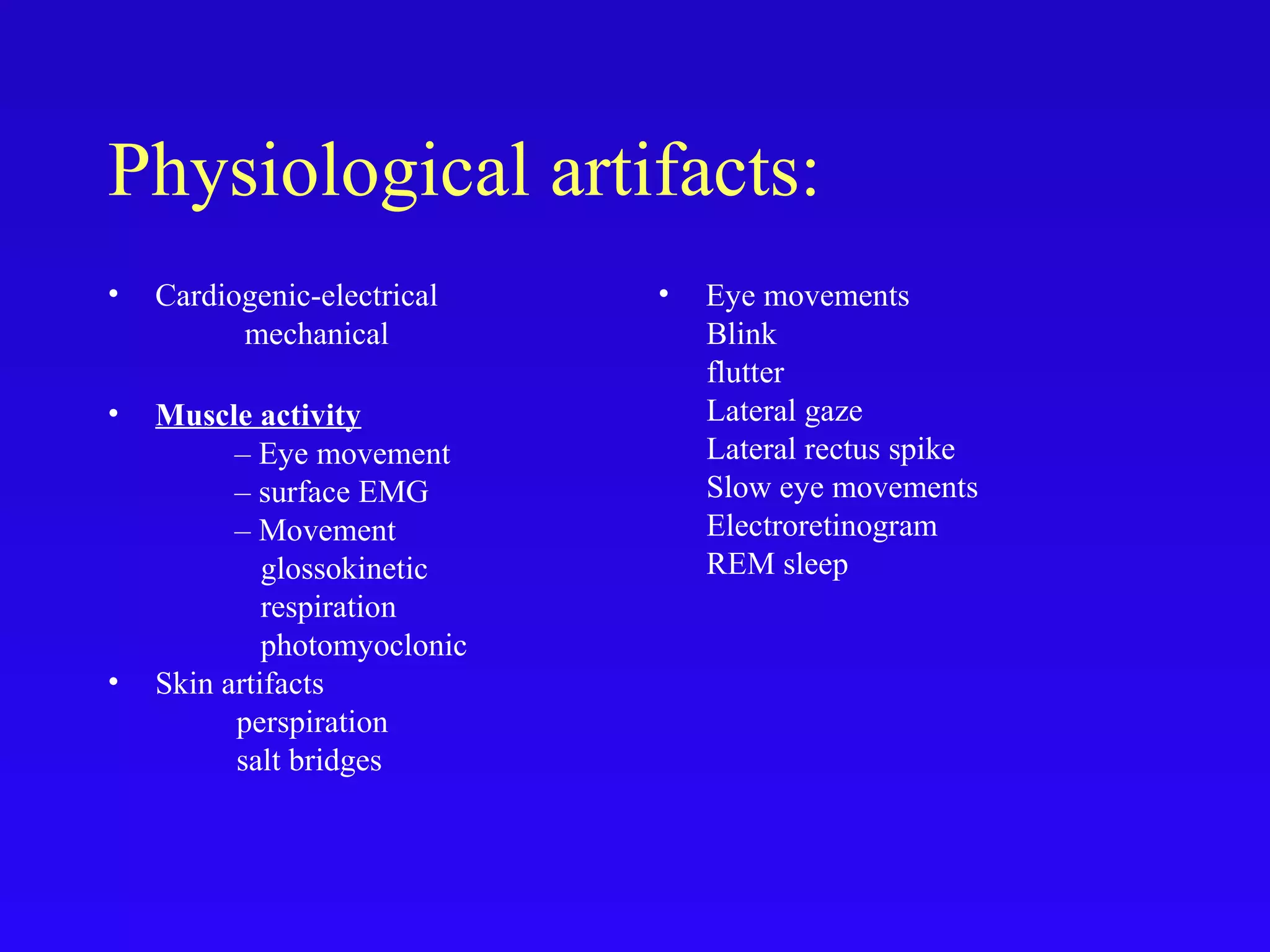 Artifacts in eeg final | PPT