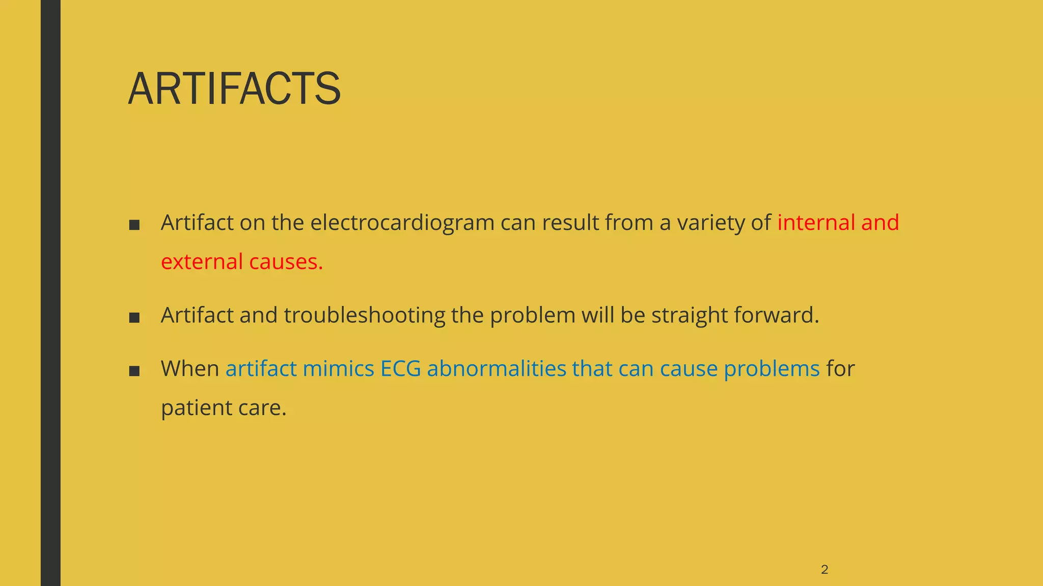 ARTIFACTS ON ECG RECORDING | PDF