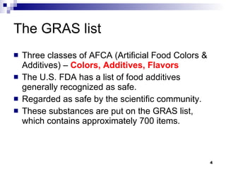 Artificial Colors, Flavors And Additives 3 1 1 | PPT