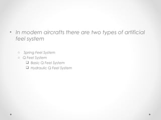 Artificial Feel in aircrafts | PPT