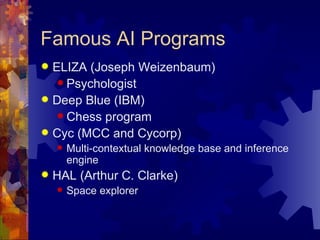 Artificial Intelligence AI Topics History and Overview | PPT